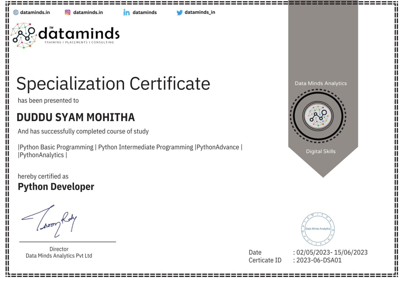Python Course - Dataminds